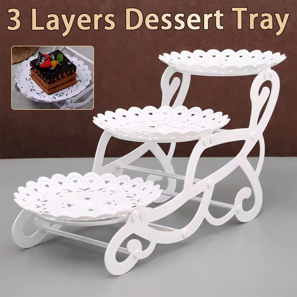 2/3 Tier Dessert Display Rack Fruit Tray Cupcake Cake Stand Tea Plate ...