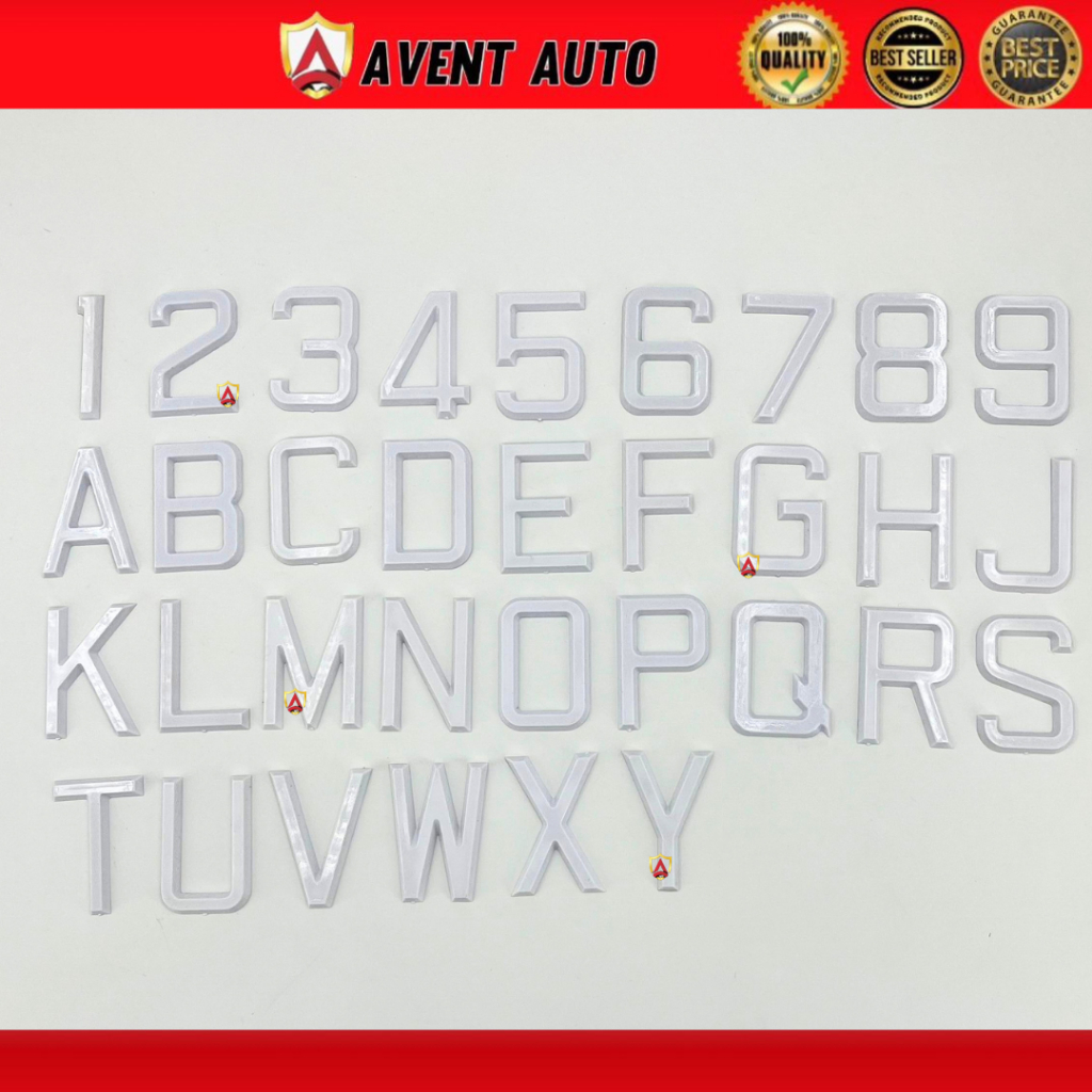 White Number Plate / Nombor 3D Plate Kereta / Lebih Tebal / Lebih ...
