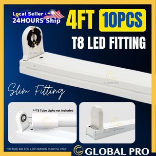 10PCS T8 4 Feet LED Tube Fitting LED Single Casing Slim Design T8 Tubes ...
