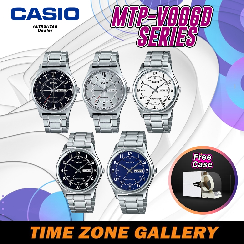 Casio MTP-V006D Enticer Series Men Watch MTP-V006D-1B2 / MTP-V006D-2B / MTP-V006D-7B2 / MTP ...
