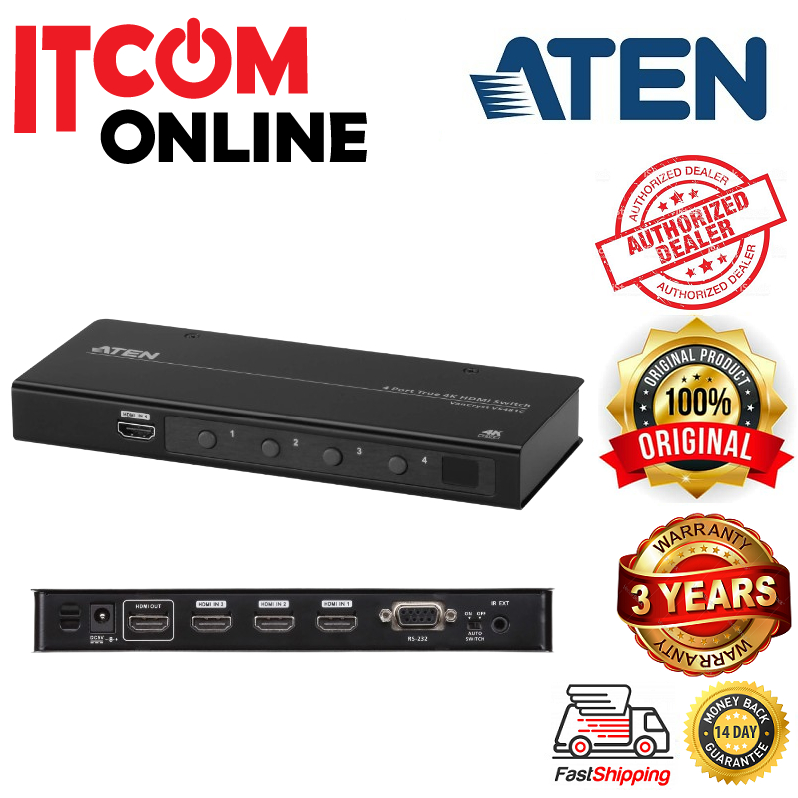 ATEN HDMI 4-PORT ULTRA HD 4Kx2K SWITCH (VS481C) | Shopee Malaysia
