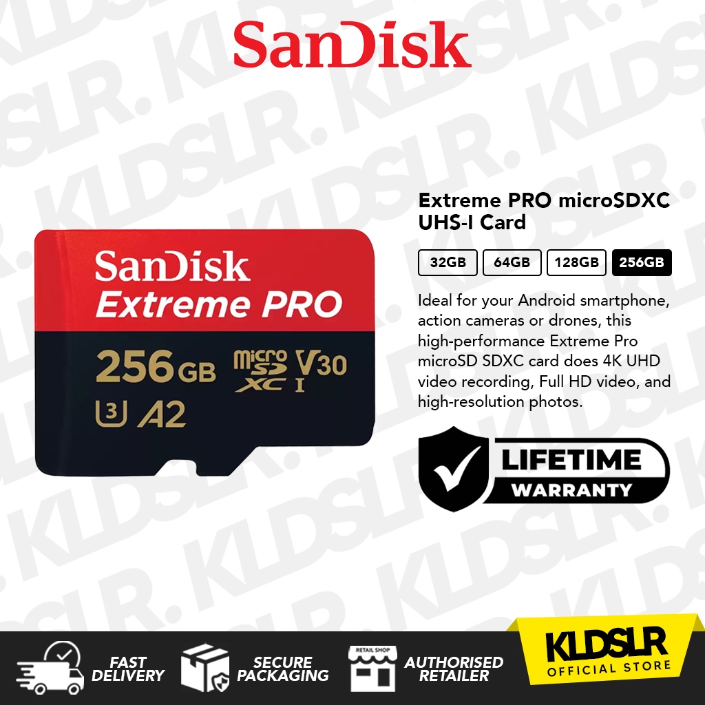 SanDisk Extreme Pro 32GB/64GB/128GB/256GB A2 170MB/s Micro SD U3 4K Memory Card (SanDisk ...