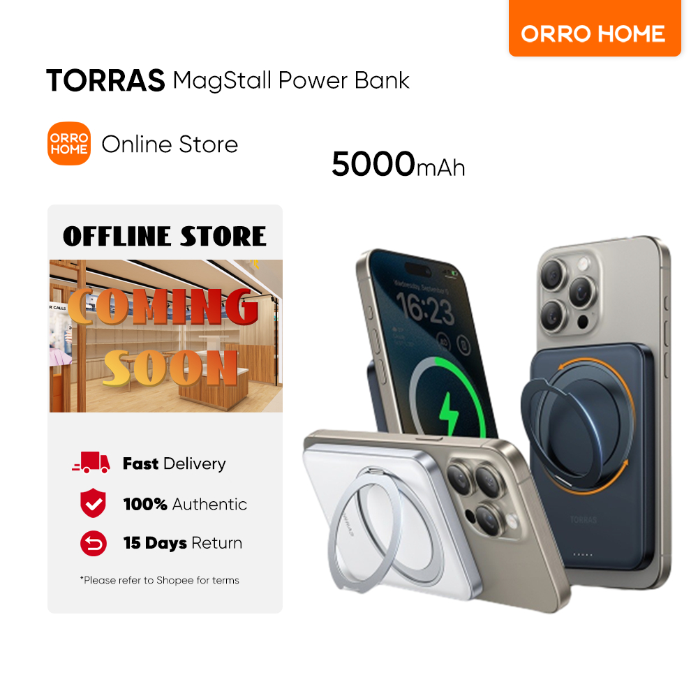 ORRO HOME TORRAS Wireless Portable Charger with 360° Rotatable Stand ...