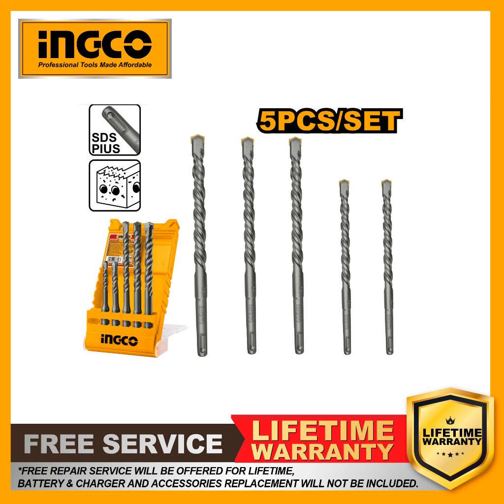 INGCO 5pcs SDS plus Hammer Drill Bits Set AKD2052 | Shopee Malaysia