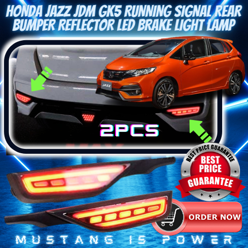 HONDA JAZZ 2017~ 2021 JDM GK5 RUNNING SIGNAL REAR BUMPER REFLECTOR LED ...