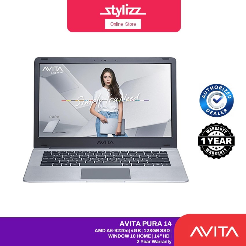 AVITA PURA 14 14" HD LAPTOP AMD A6 9220E, 4GB RAM, 128GB SSD, RADEON 5 ...