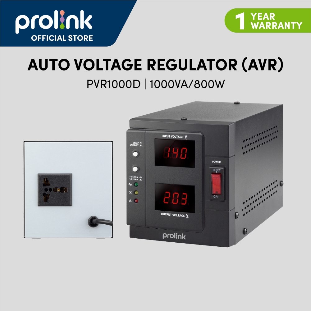 Prolink 1KVA/800W AVR Automatic Voltage Regulator Voltage Stabilizer ...