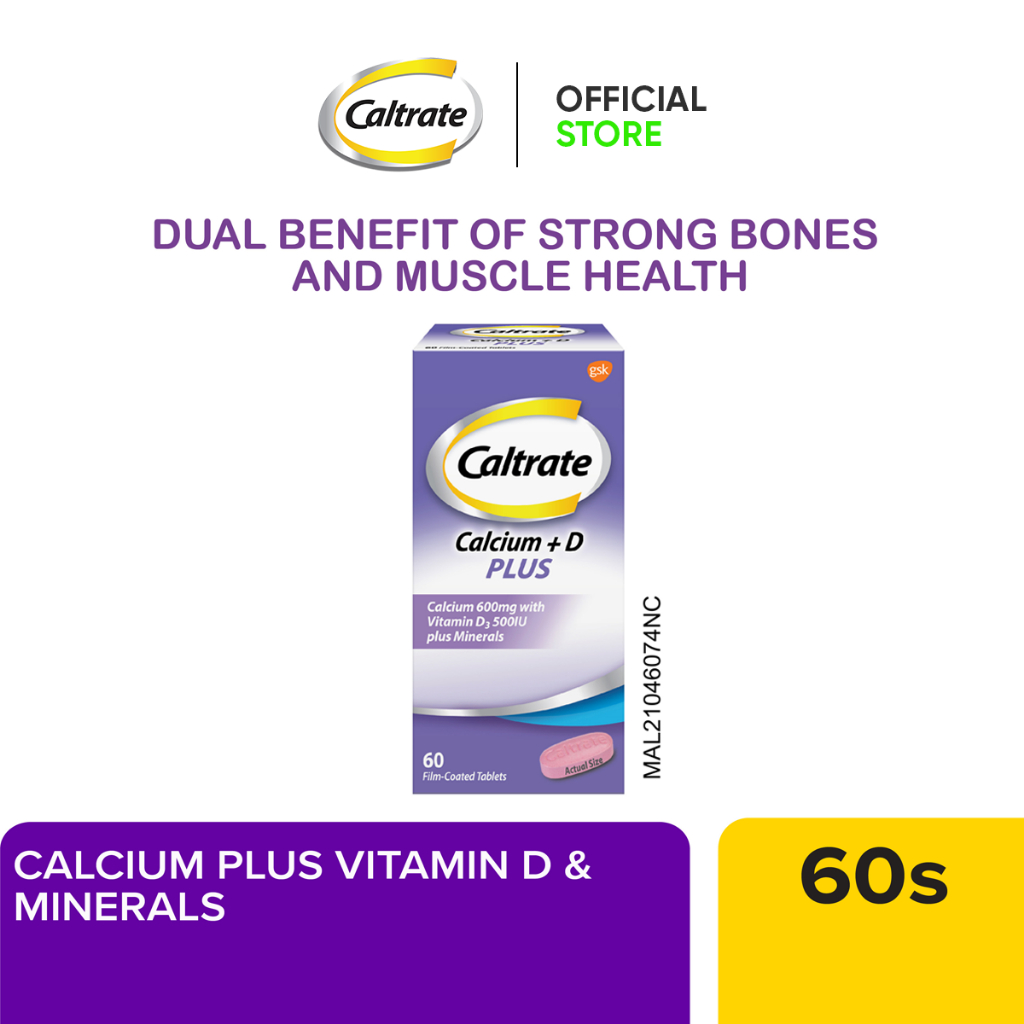Caltrate 600 Plus Calcium Dietary Supplement For Bone Health With ...