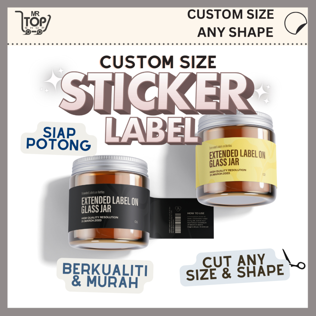 Custom Made Sticker Label Printing/ Custom for Size/ Material/ Quantity ...