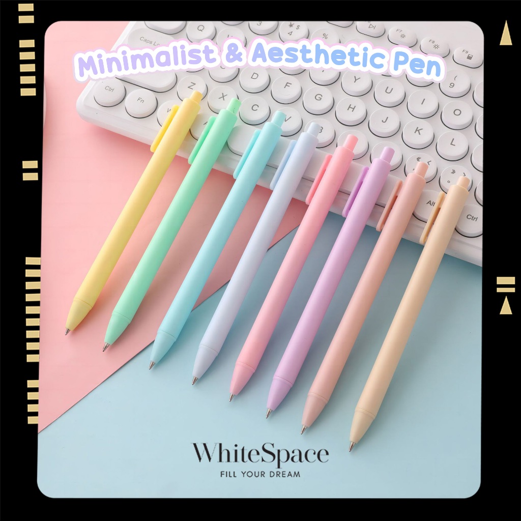 Whitespace 0.5MM Colourful Muji Style Pen Minimalist Black Gel Pen ...