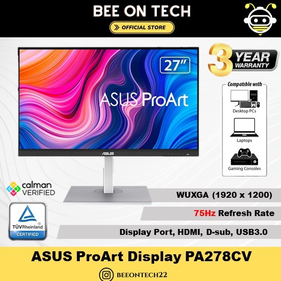 ASUS ProArt Display PA278CV Professional Monitor | Shopee Malaysia