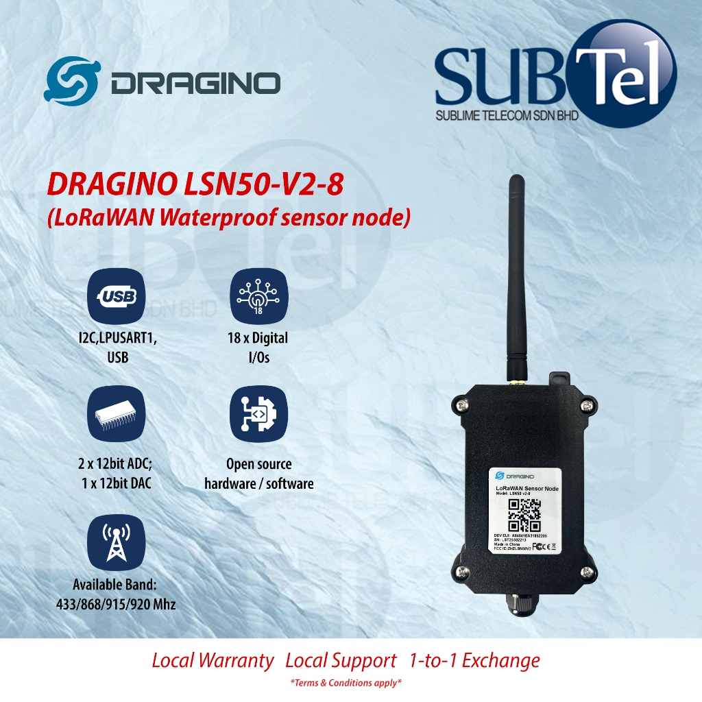 DRAGINO LSN50-V2-8 (LoRaWAN Waterproof sensor node) IP66 8500 mAH | Shopee Malaysia