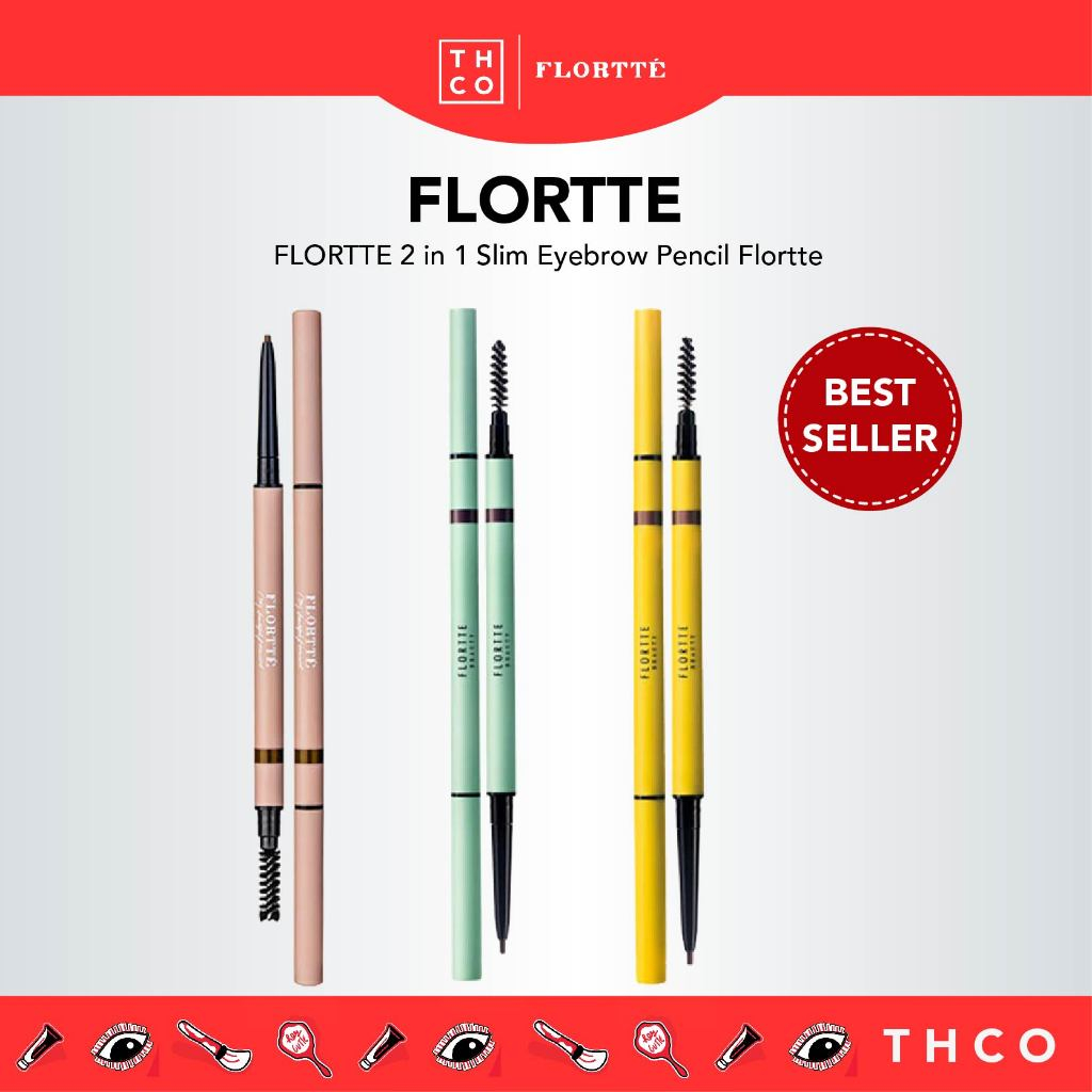 FLORTTE 2 In 1 Slim Eyebrow Pencil 花洛莉亚旋转双头精细眉笔 | Shopee Malaysia