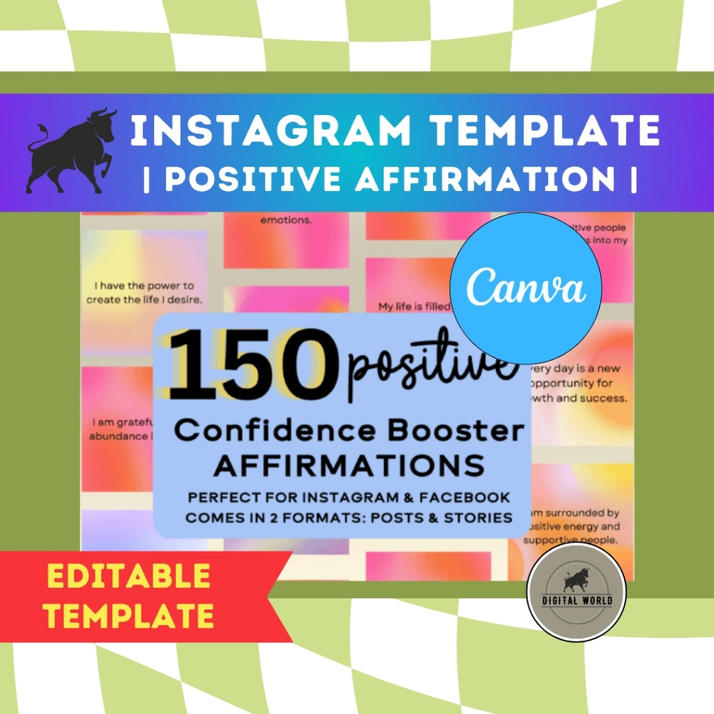 Positive Affirmation Instagram Post Template | Canva Template ...