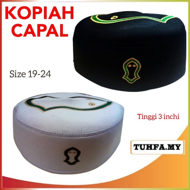 KOPIAH LOGO CAPAL TEBAL HITAM DAN PUTIH | Shopee Malaysia