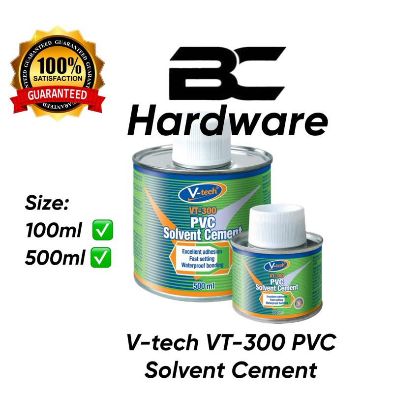 V-Tech VT-300 PVC Solvent Cement 100ml & 500ml PVC Pipe Glue / PVC Pipe Adhesive / Gam Paip PVC ...