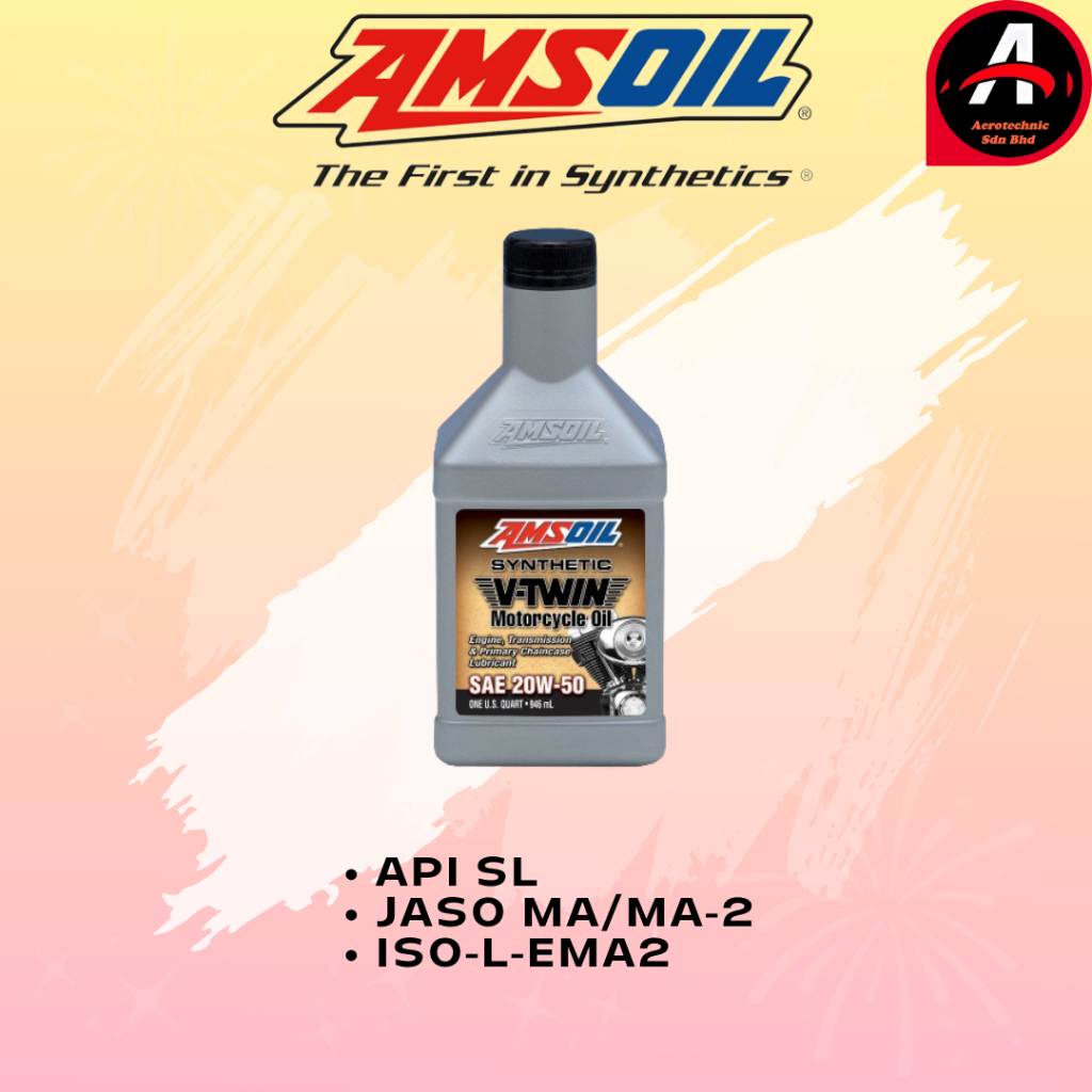 [Ready Stock] Amsoil USA SAE 20W-50 100% Fully Synthetic V-Twin ...