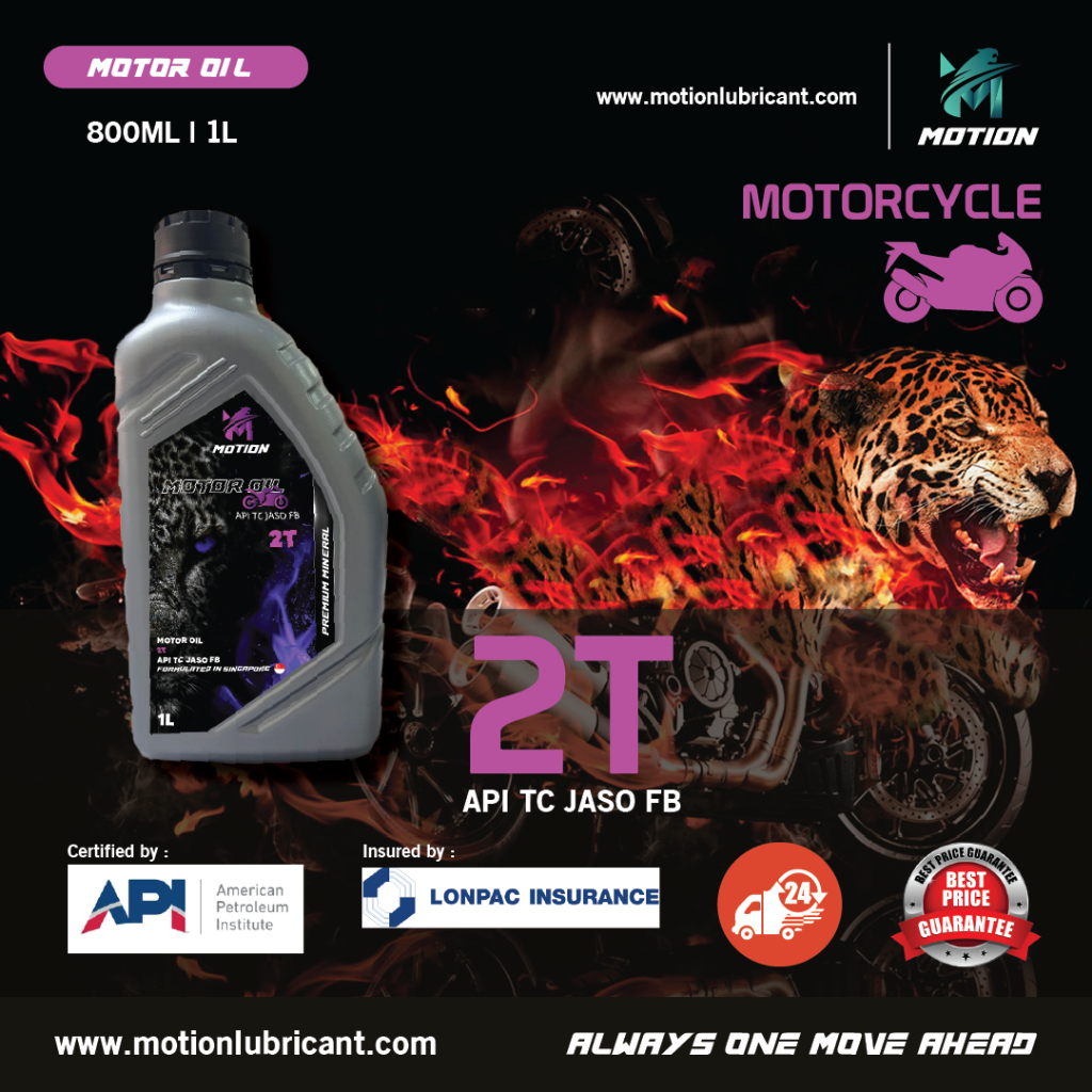 MOTION 2T Motorcycle Engine Oil API TC JASO FB 2 Stroke (1L) | Shopee ...