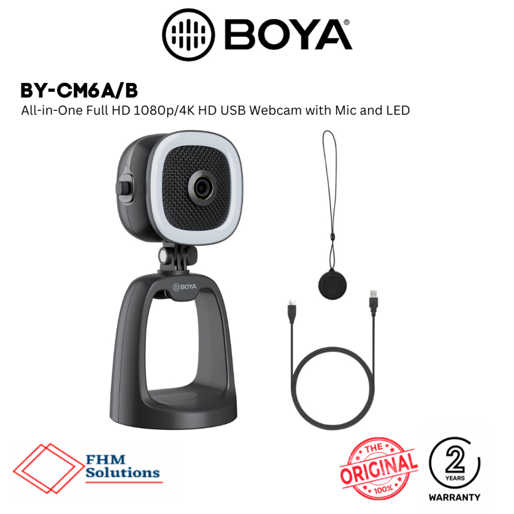 BOYA BY-CM6A / BY-CM6B All-in-One Full HD 1080p / 4K HD USB Webcam with ...