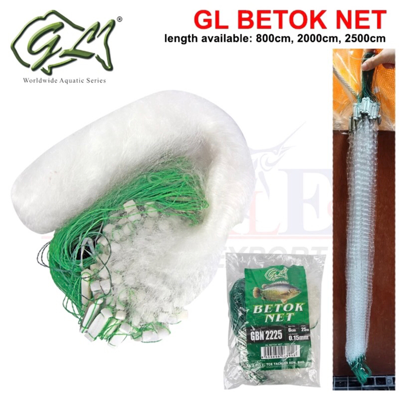 Jala Tangsi GL Betok Net Fising Jala Pukat Ikan Puyu Nylon Floating Net ...