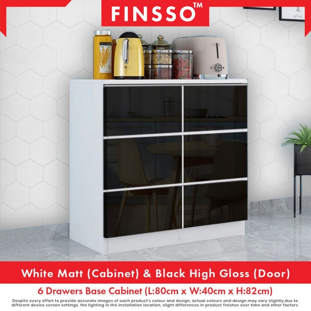 High Gloss kitchen cabinet with Waterproof Surface | Wall Shelves | Kabinet Dapur | Industrial ...