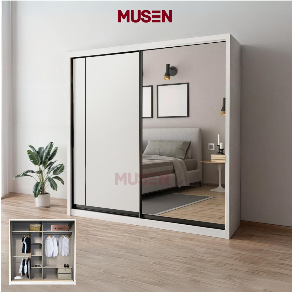 🔥LOWEST PRICE🔥Sliding Wardrobe/ Almari Baju/ 衣橱/ Anti Jump, 5x8/ 6x8/ 8x8, Free Installation ...