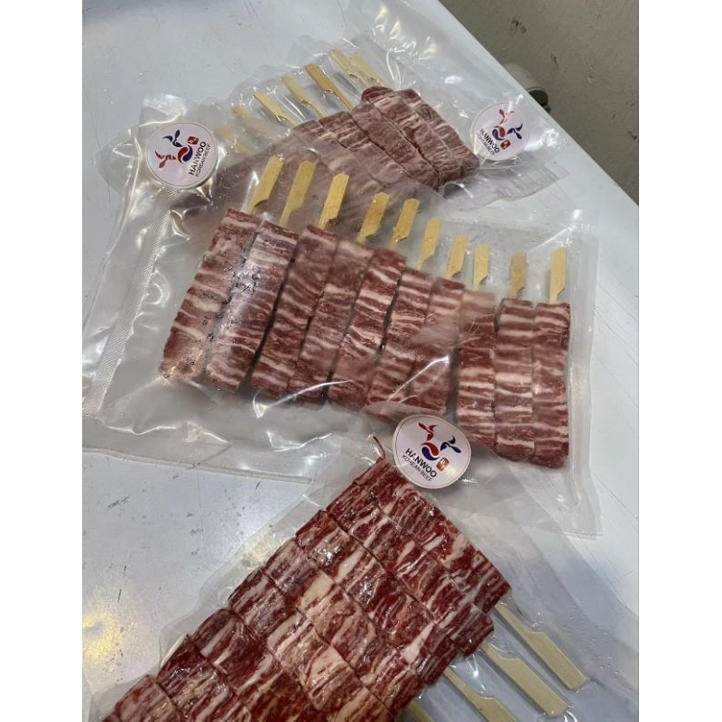 HANWOO KOREA BEEF HALAL SKEWERS 900gm+/- ( 20 sticks ) | Shopee Malaysia
