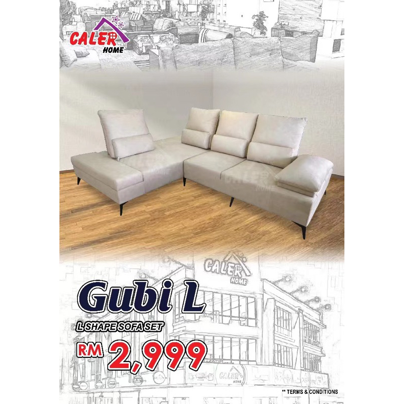 Caler Home L-Shape Fabric Push-Back Sofa Set Gubi [Free Delivery ...