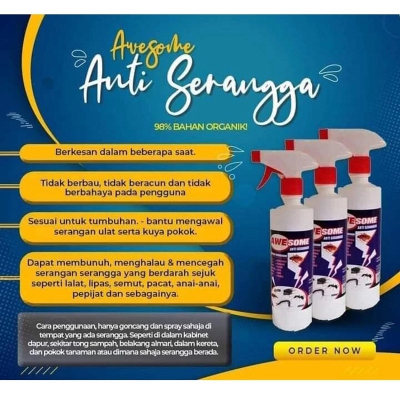 💞AWESOME Spray 12 Botol Lalat Awesome Anti Serangga, Flies, Pest ...