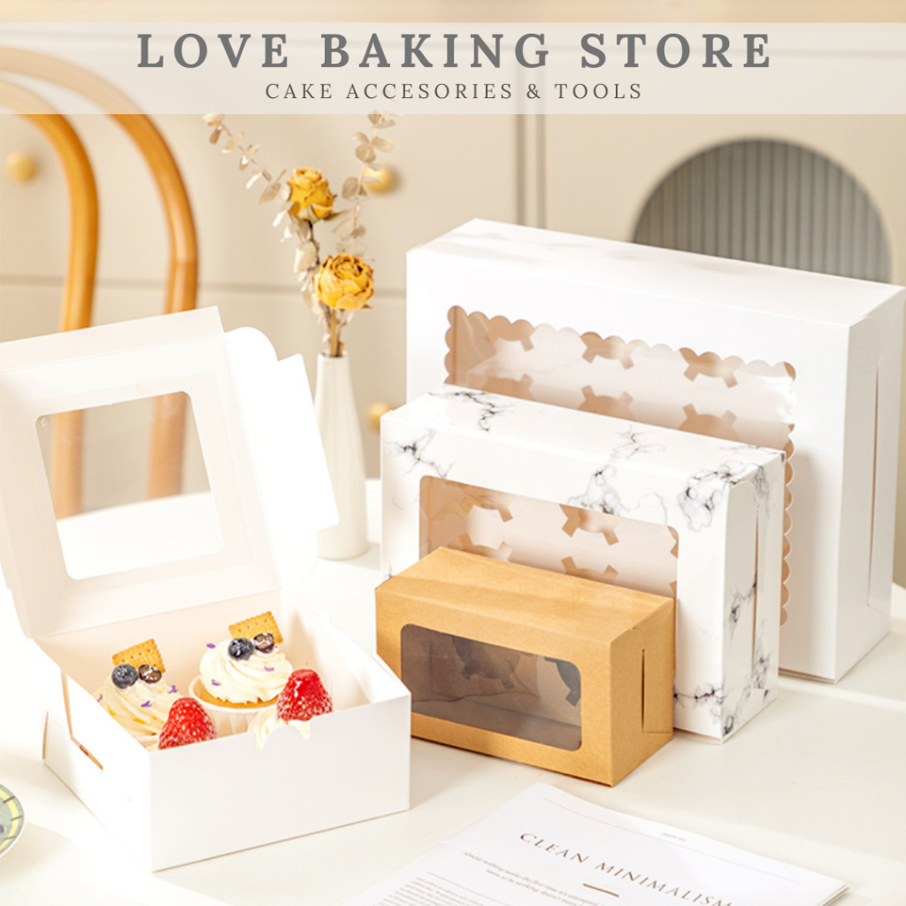 LBS 1 2 4 6 12 Cavity Cupcake Box Packaging Muffin Box Baking Box