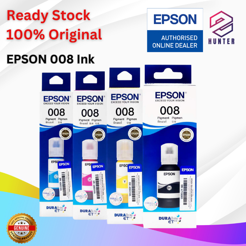 Epson 008 DURABrite ET Pigment Ink Bottle with Ultra-high Yield (Black ... Epson 008 DURABrite ET Pigment Ink Bottle with Ultra-high Yield (Black ...