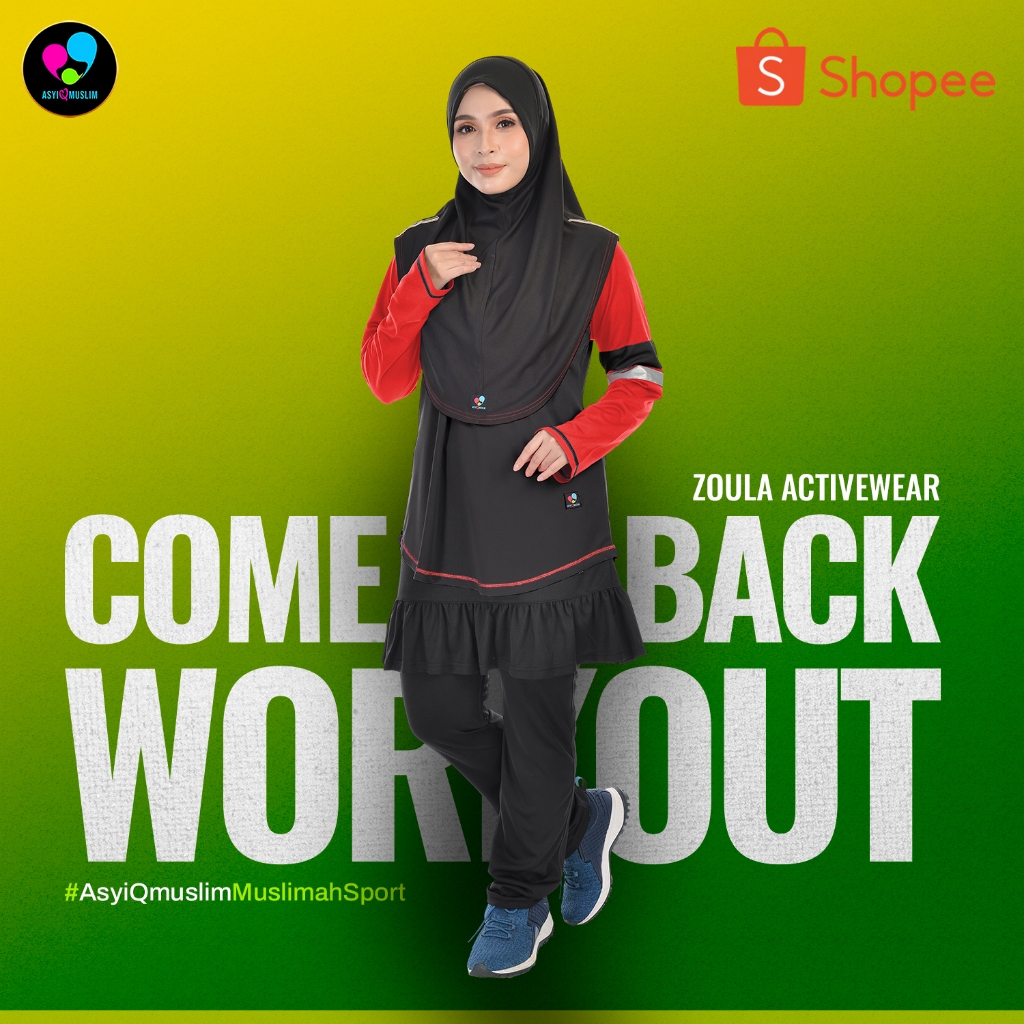 Baju Sukan Riadah Hiking Jogging Cycling ZOULA Black Edition Long ...