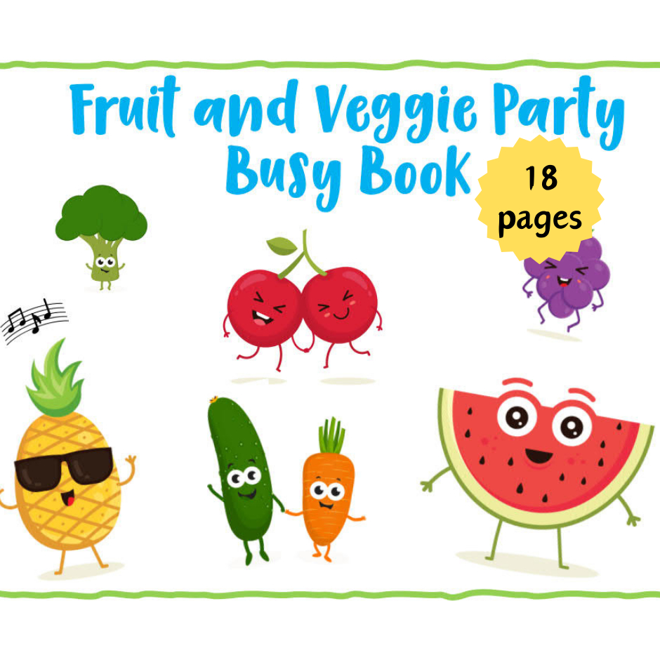 A538 – [PDF] Fruit and Veggie Party Busy Book 18 pages - preschool ...