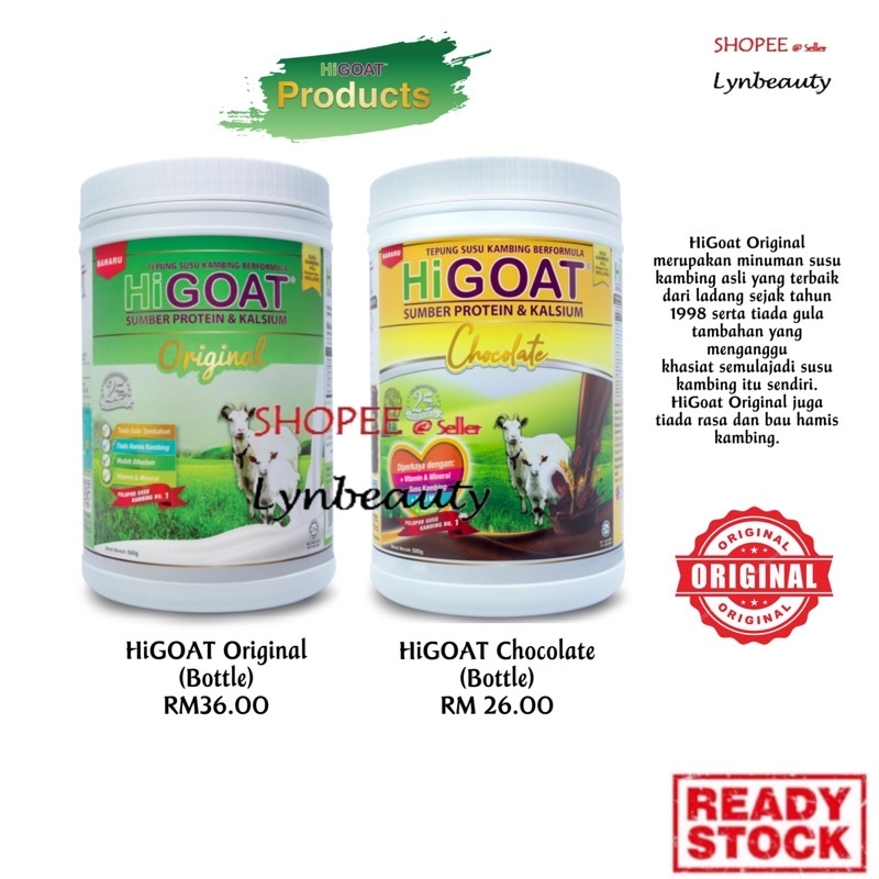 HI GOAT SUSU KAMBING BOTOL ORIGINAL / CHOCOLATE 500GM | Shopee Malaysia