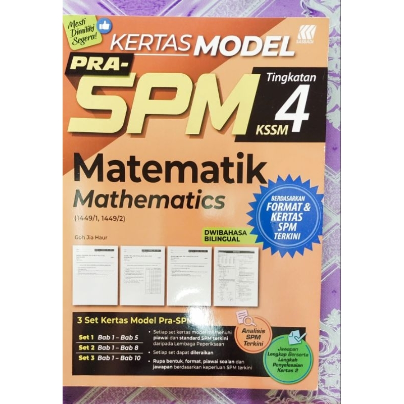 Mathematics Pra-SPM Tingkatan 4 KSSM (dwibahasa) | Shopee Malaysia