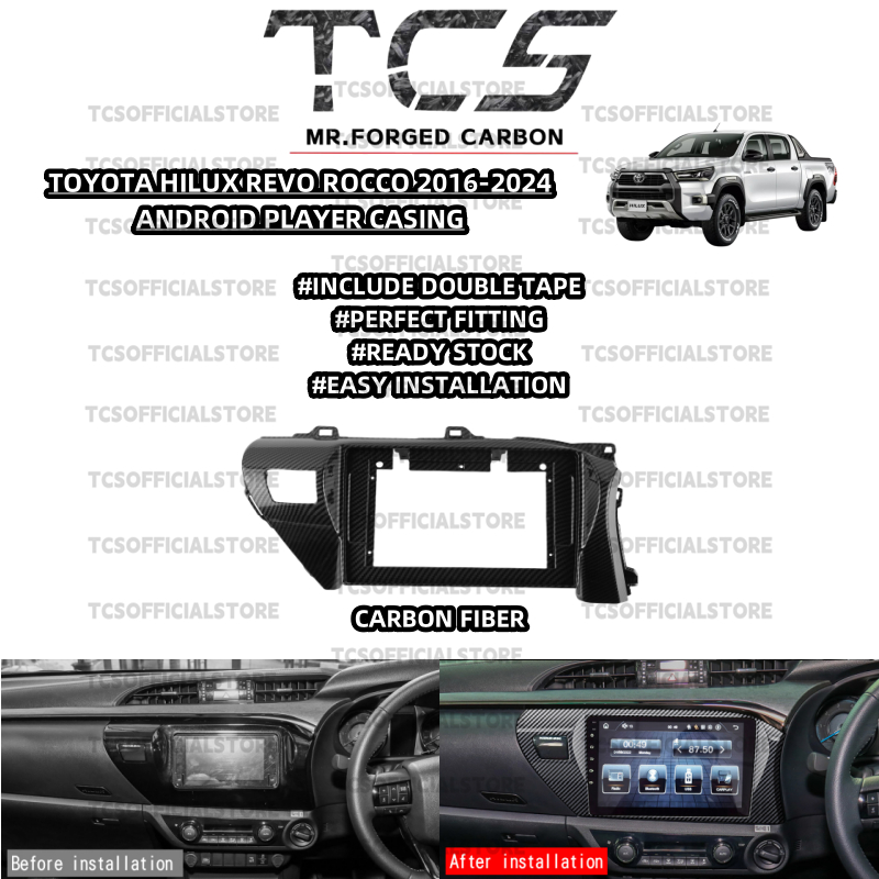 TCS TOYOTA HILUX REVO ROCCO 2016-2024 CAR CARBON FIBER ANDROID PLAYER ...