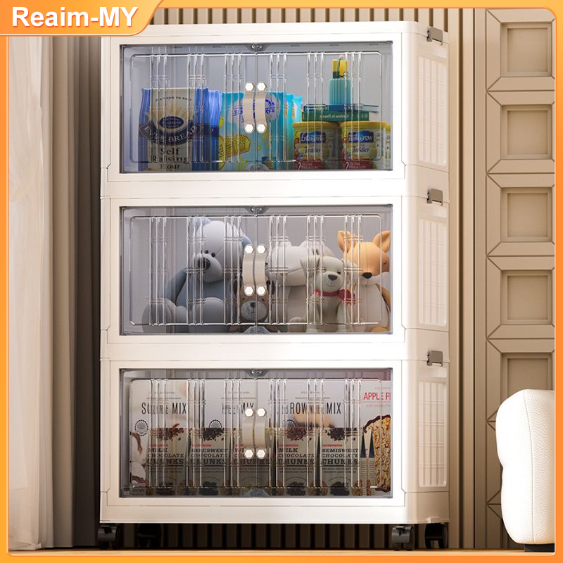 【Free Installation】Foldable Storage Cabinet Magnetic Door Megabox ...