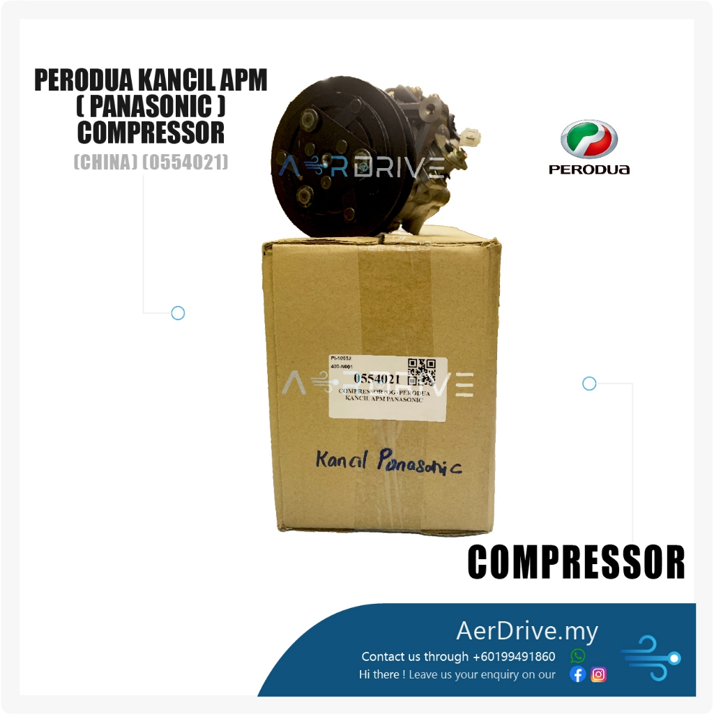 ORIGINAL PERODUA KANCIL APM (PANASONIC) 0554021 COMPRESSOR | Shopee ...