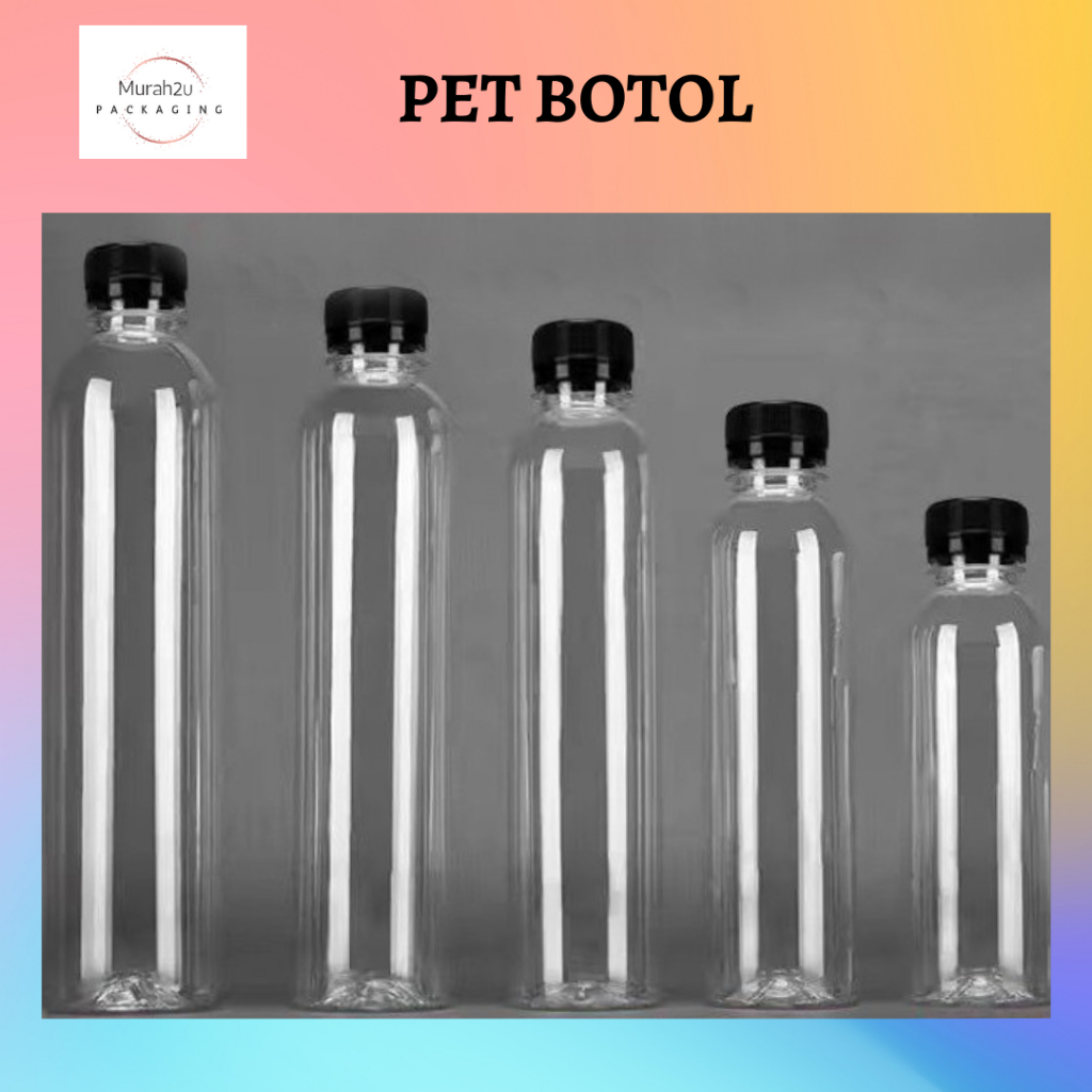 PET Transparent Bottle Botol Plastik 150ML 200ML 250ML / 300ML / 400ML / 500ML Botol Kosong ...