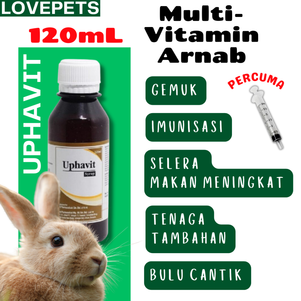 LovePets | Uphavit Syrup 120ml Multivitamin Tambah Selera Makan Vitamin ...