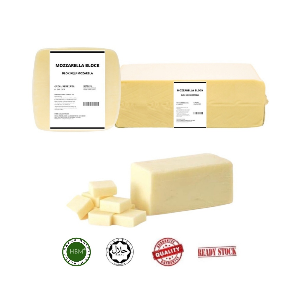 Mozzarella Cheese Block 1KG, 2KG | Mozzarella Block Cheese / Blok Keju ...