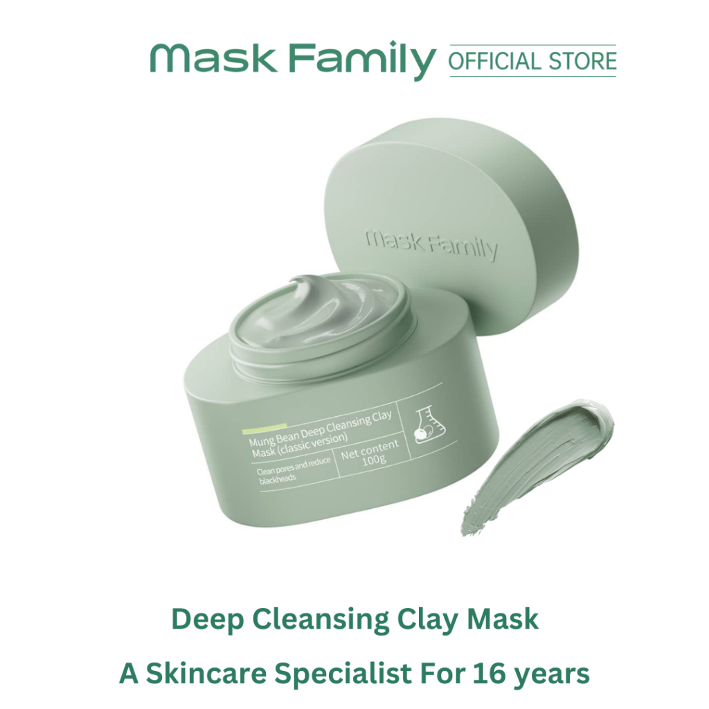 Mask Family Mung Bean Deep Cleansing Clay Mud Mask Oil Control Anti ...