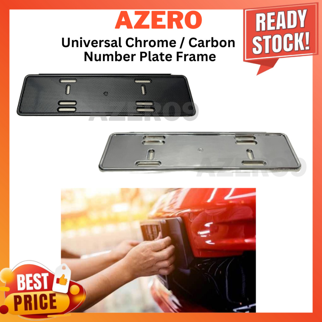 Universal Chrome Carbon Number Plate Frame (1PCS) | Shopee Malaysia
