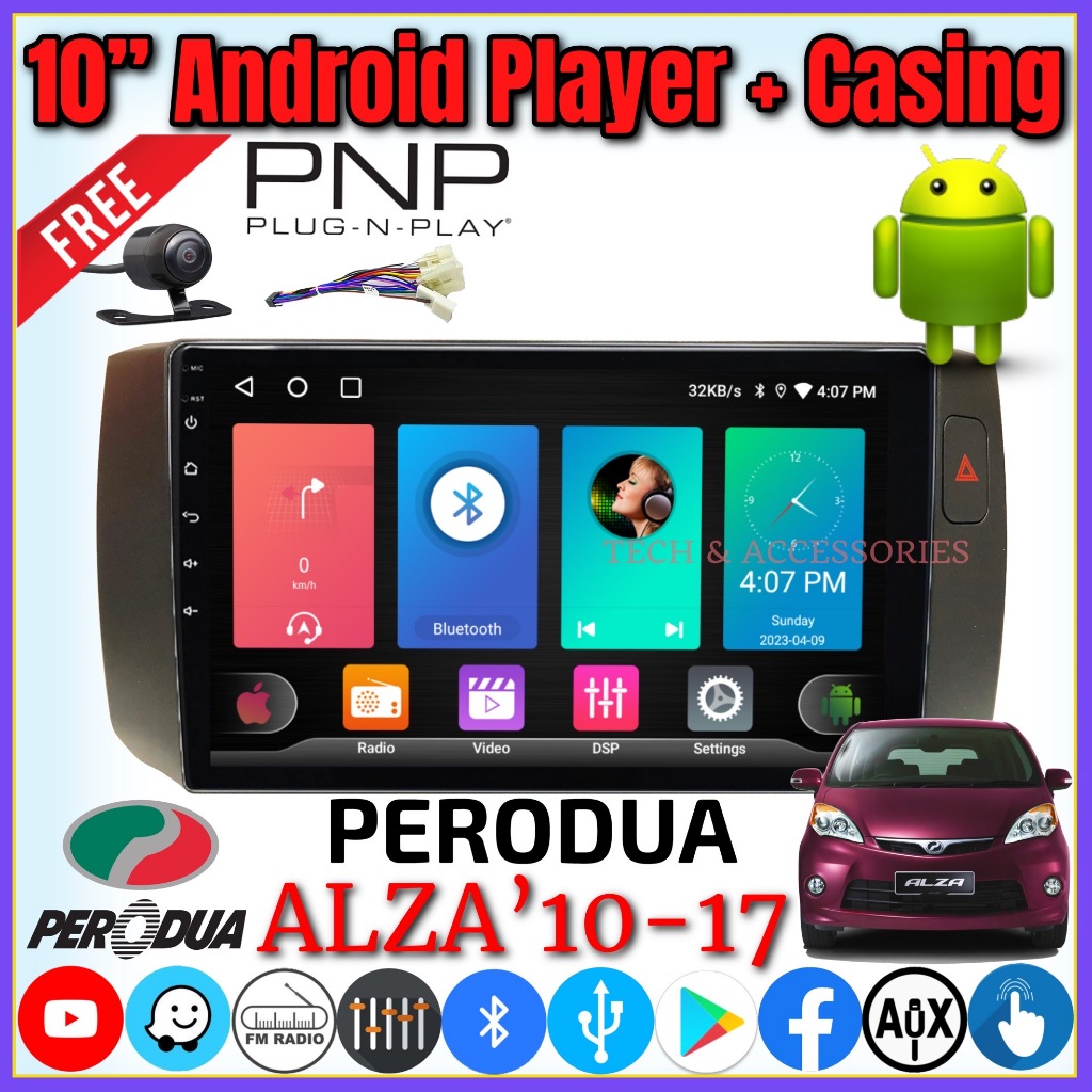 Perodua Alza 2010-2017 (2GB/4GB Ram + 32GB/64GB) 10" Android 2-DIN Car ...