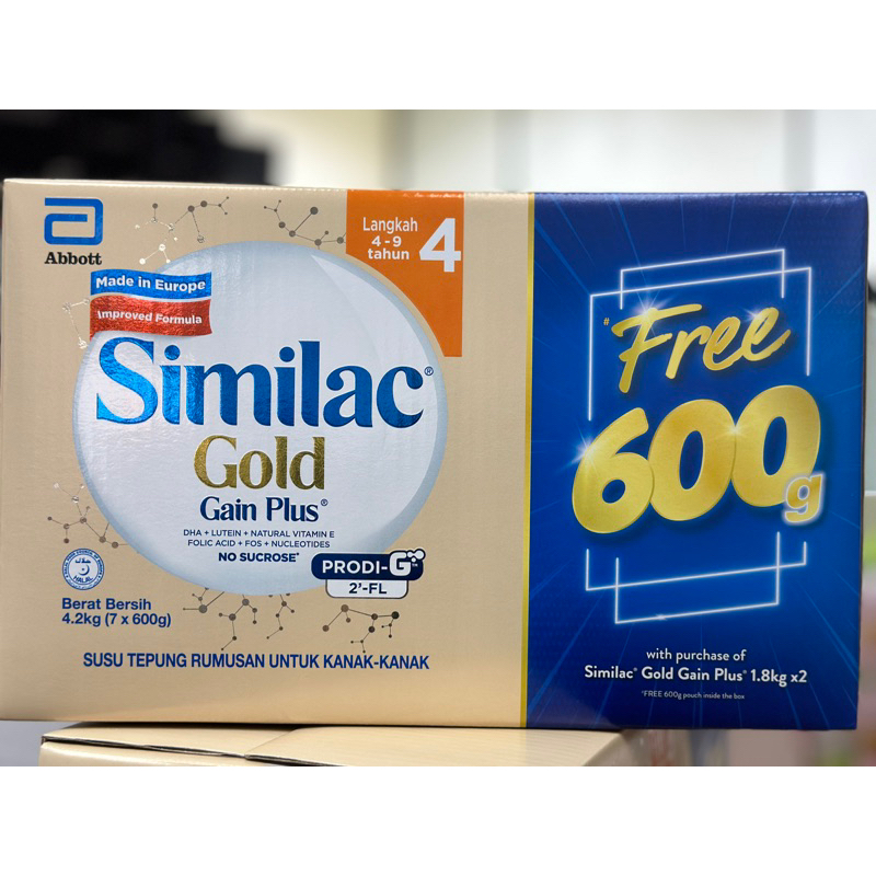 Similac Gold Gain Plus & Gain Kid 3.6kg Free 600g | Shopee Malaysia