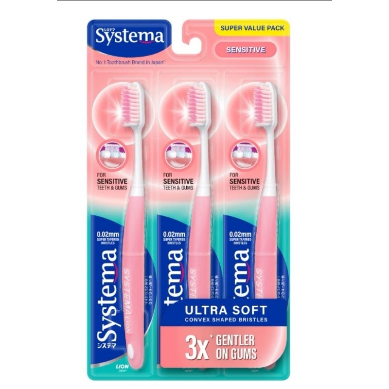 Systema Toothbrush Super Value Pack 3's compact silver charcoal ...