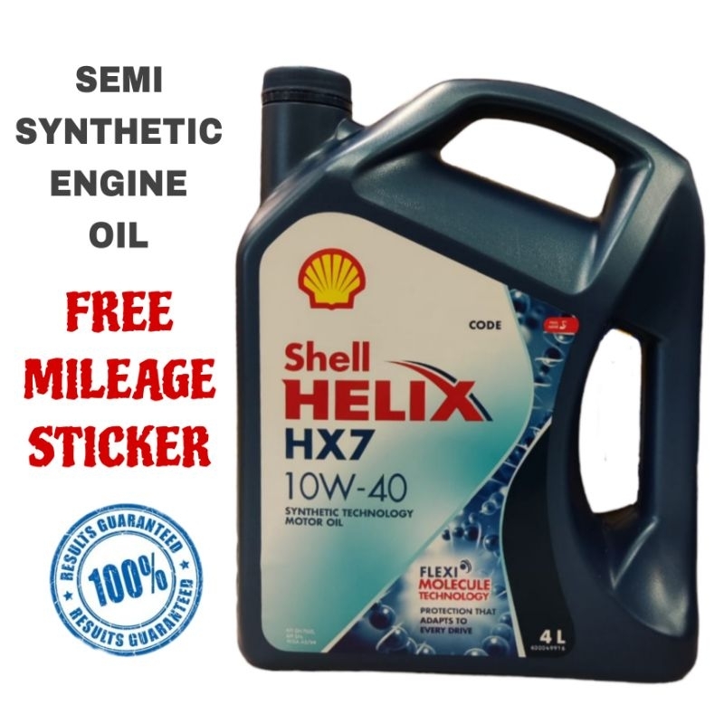 SHELL HX7 10W40 SEMI SYNTHETIC ENGINE OIL 4L ORIGINAL THAILAND PROTON ...