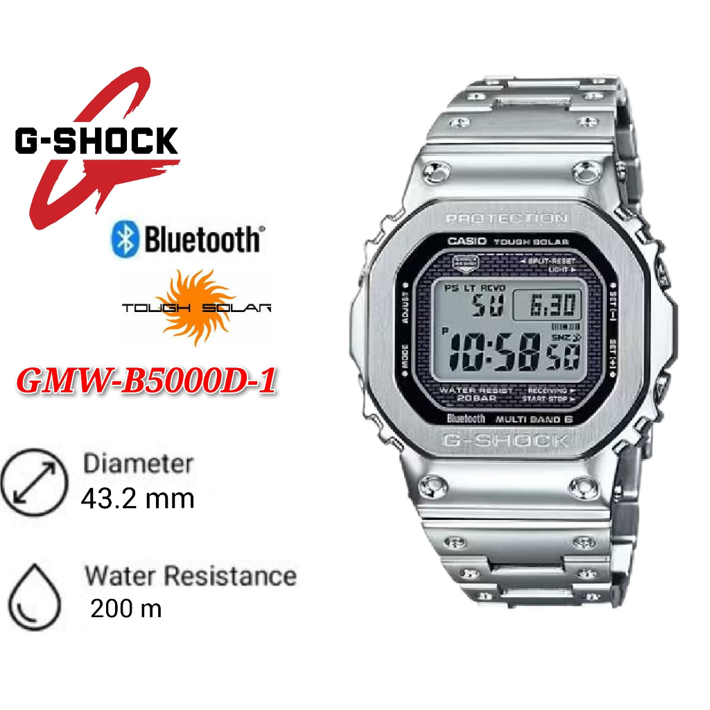 Casio G-Shock GMW-B5000D-1 Full Metal With Tough Solar & Bluetooth ...