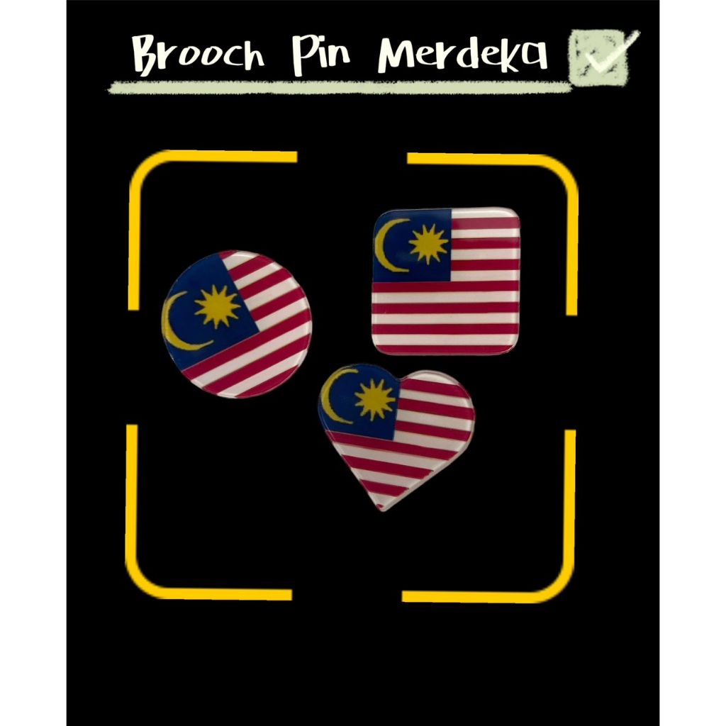 Baby Brooch Pin Tudung Bendera Malaysia Brooch Bunga Merdeka Kerongsang ...