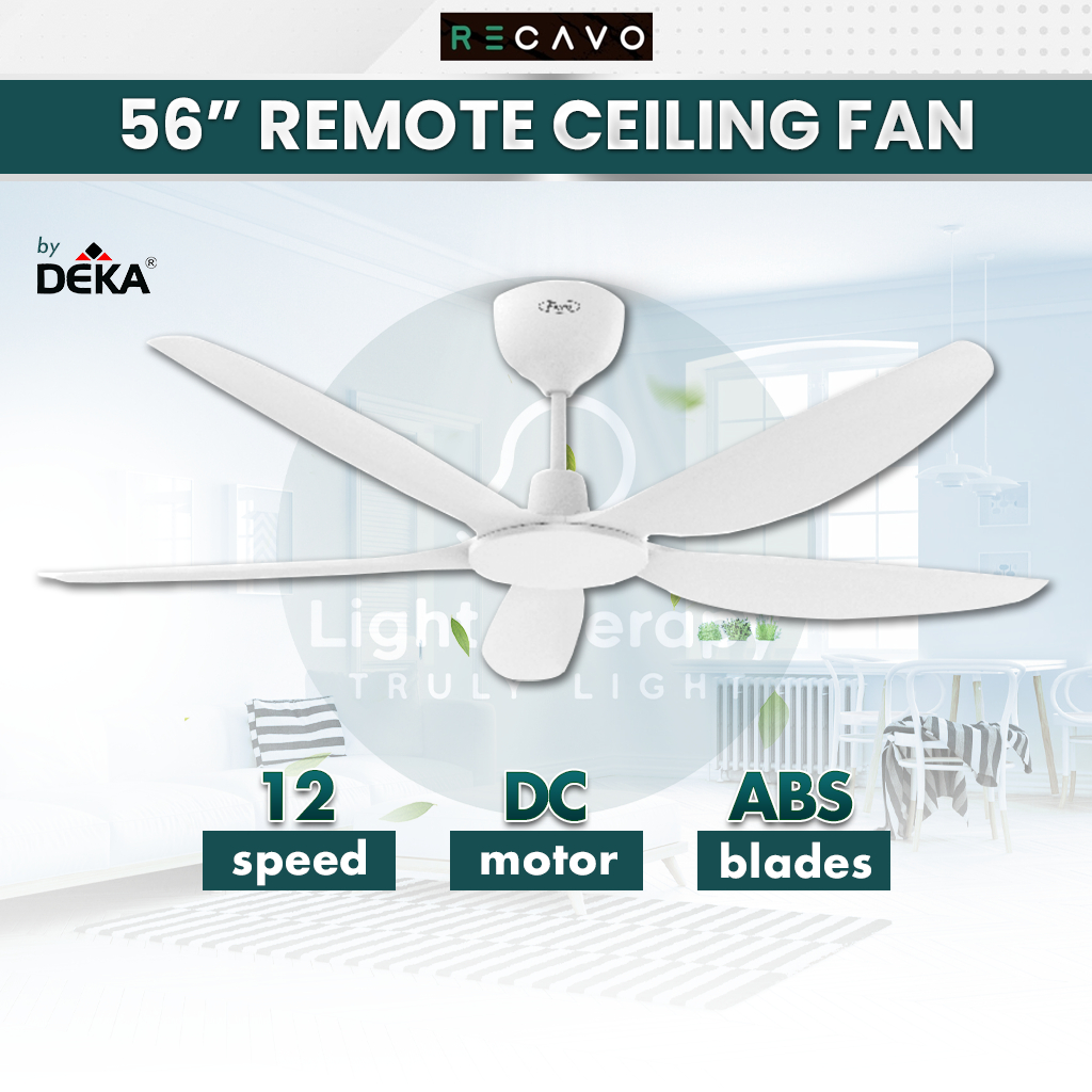 RECAVO (DEKA) IMPERA 5 Blades 56 Inch DC Motor Remote Ceiling Fan Kipas ...